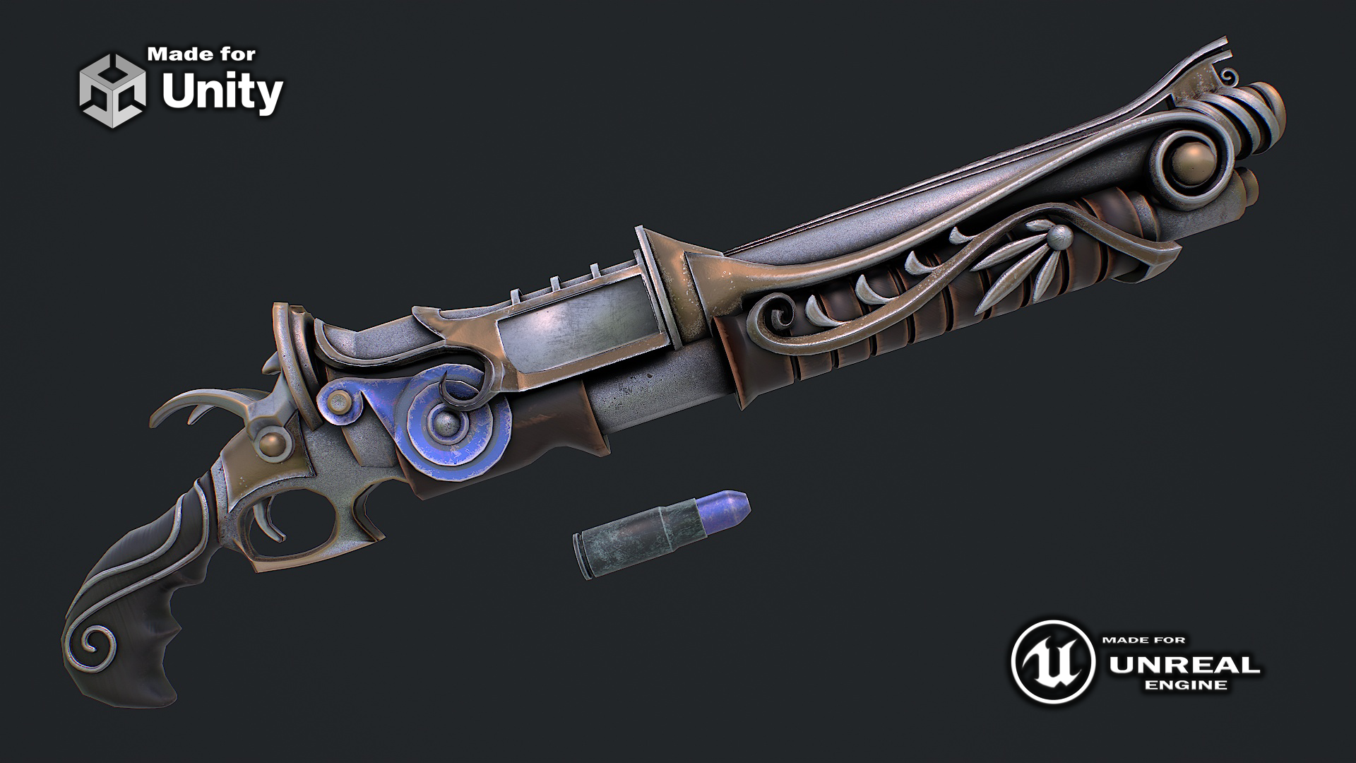 Fantasy rifle 3D model by Nicu_Tepes | 3DOcean