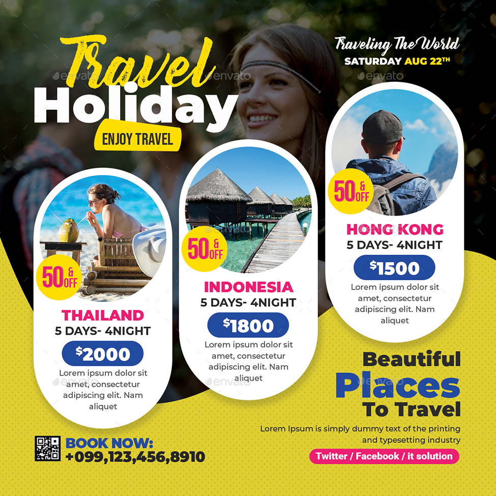 Tour Vocation Flyers Bundle, Print Templates | GraphicRiver