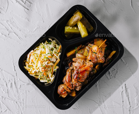 Grilled chicken meal prep container Stock Photo by AntAlexStudio ...