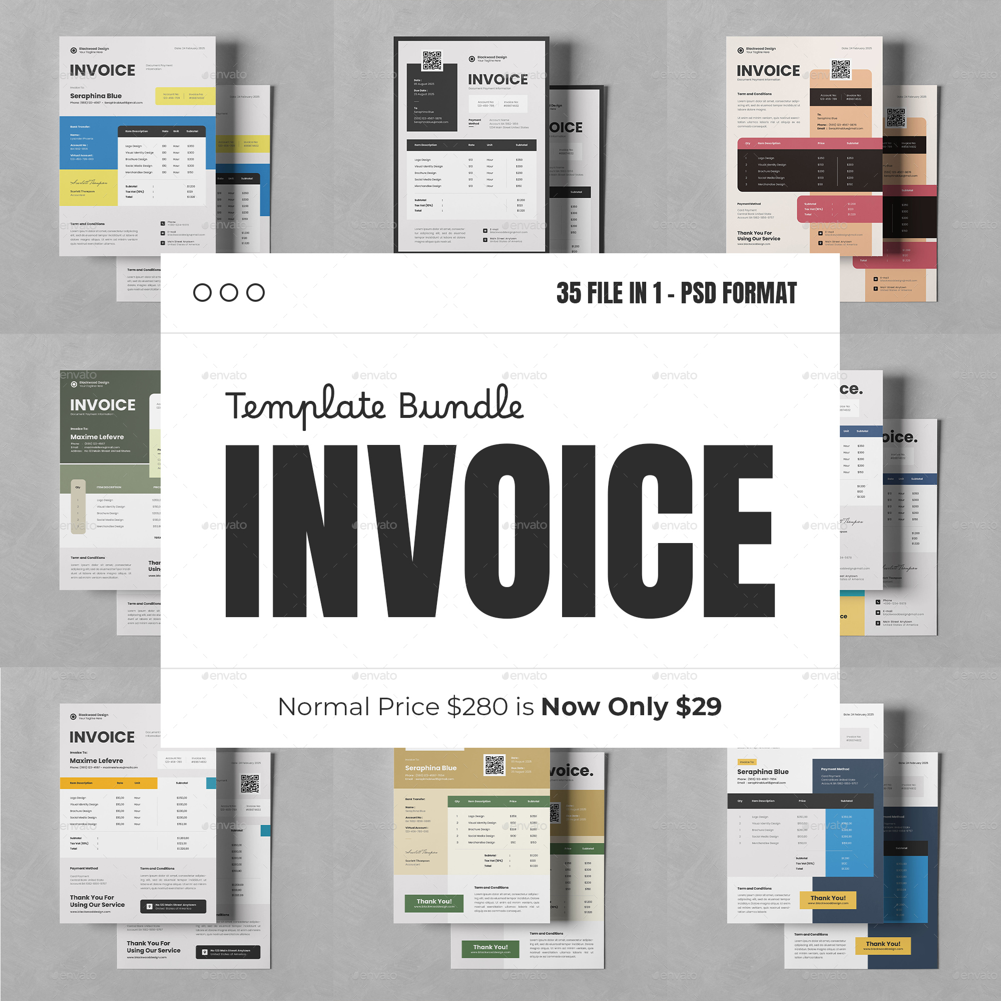 Invoice Template Bundle Pack, Print Templates | GraphicRiver