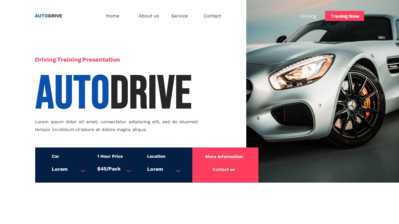 Autodrive - Driving Training Powerpoint Templates, Presentation Templates