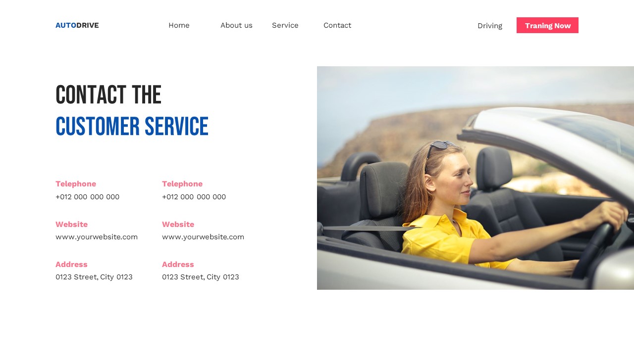 Autodrive - Driving Training Powerpoint Templates, Presentation Templates