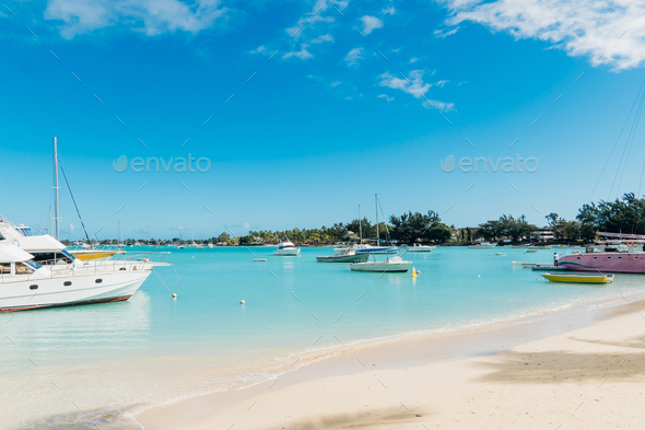 Tropical paradise. Mauritius island holidays, Pereybere beach. View ...