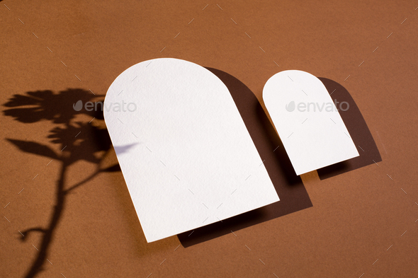 Modern minimal design. Business card different arch shape in vintage ...