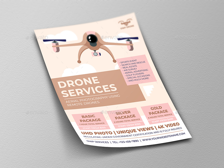 Drone Services Flyer Template Vol.2, Print Templates | GraphicRiver