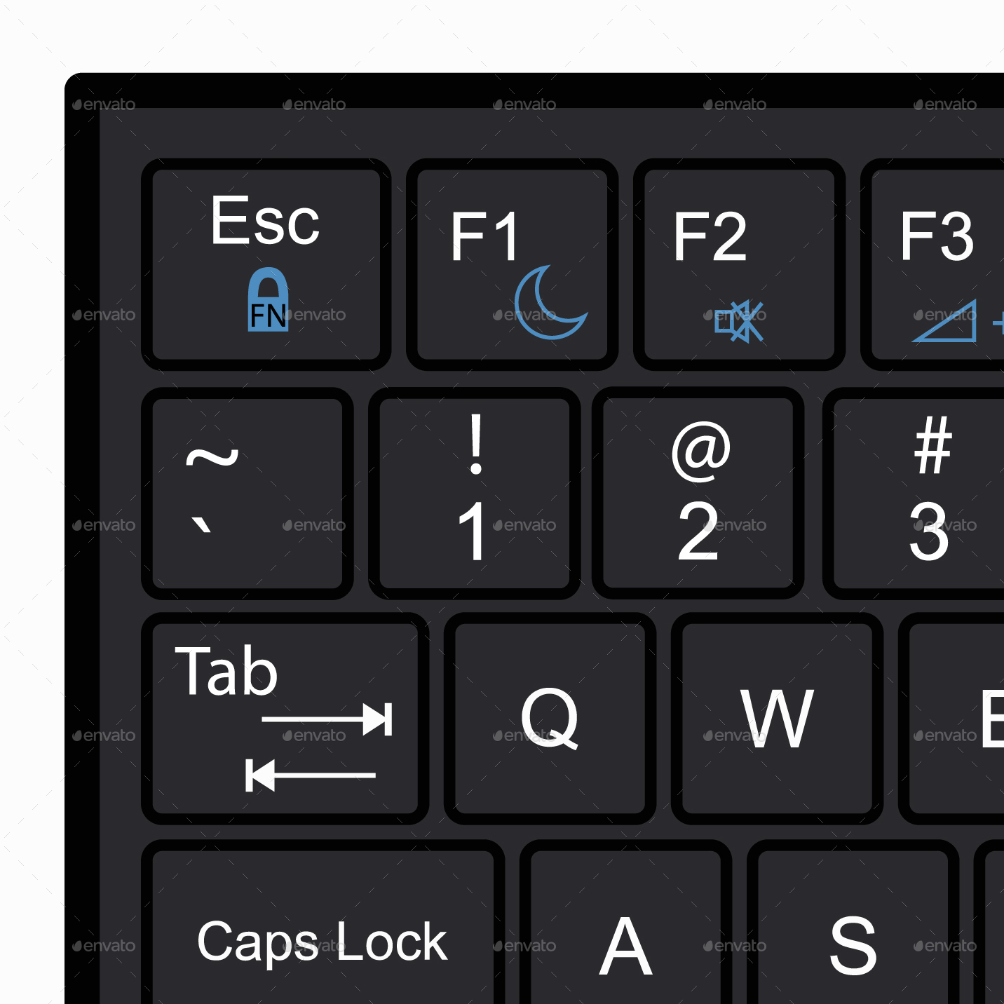 Black computer keyboard adjustable vector art office graphic tech ...