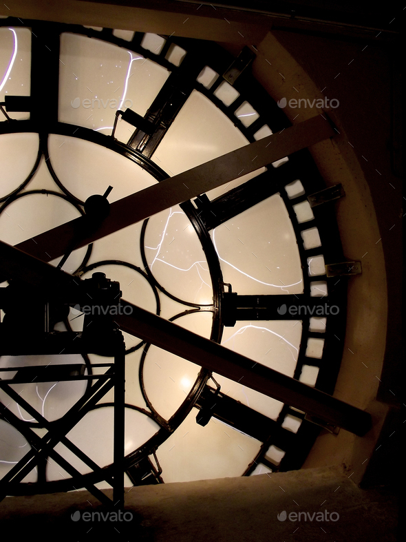 Clockface of the Brisbane City Hall clock tower Stock Photo by ...