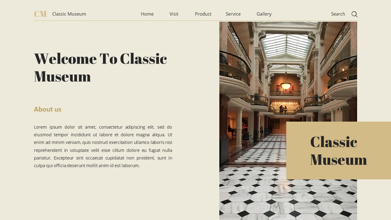 Classic Museum - Museum Powerpoint Templates, Presentation Templates