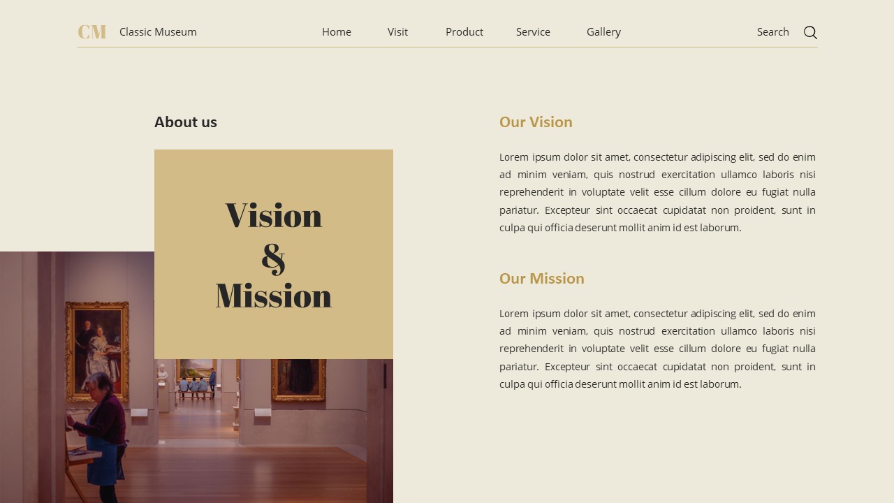 Classic Museum - Museum Google Slide Templates, Presentation Templates