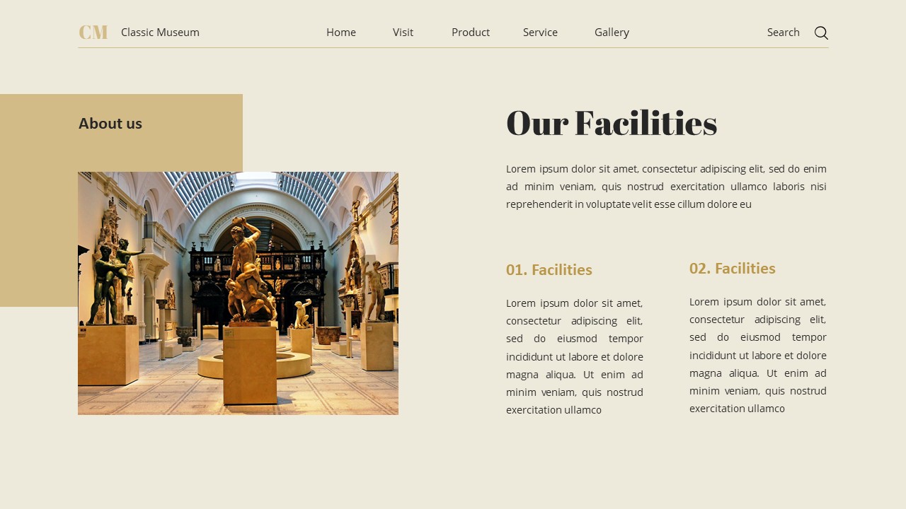 Classic Museum - Museum Google Slide Templates, Presentation Templates