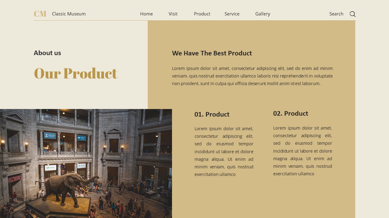 Classic Museum - Museum Google Slide Templates, Presentation Templates