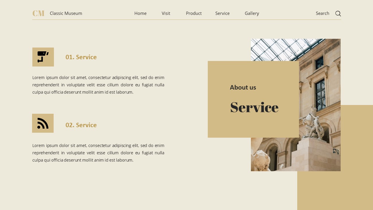 Classic Museum - Museum Google Slide Templates, Presentation Templates
