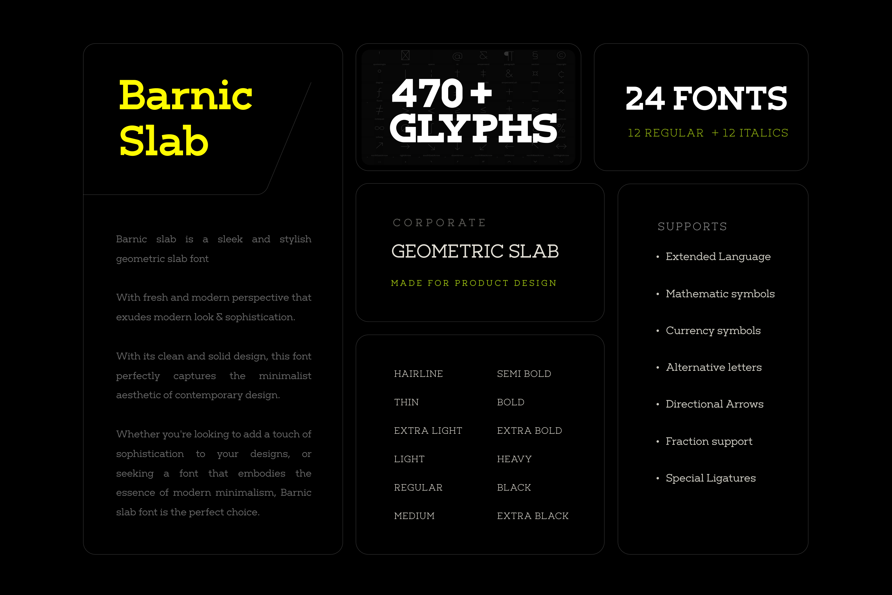 Barnic Slab font family - 24 fonts, Fonts | GraphicRiver