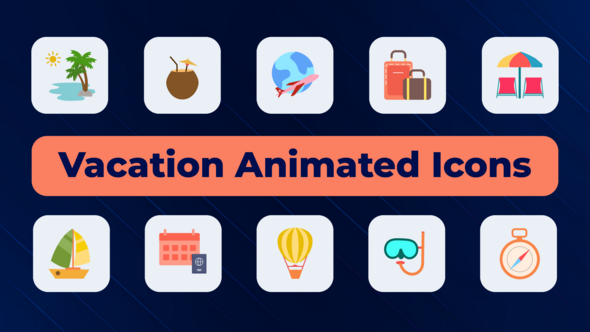 Vacation Animated Icons, After Effects Project Files | VideoHive