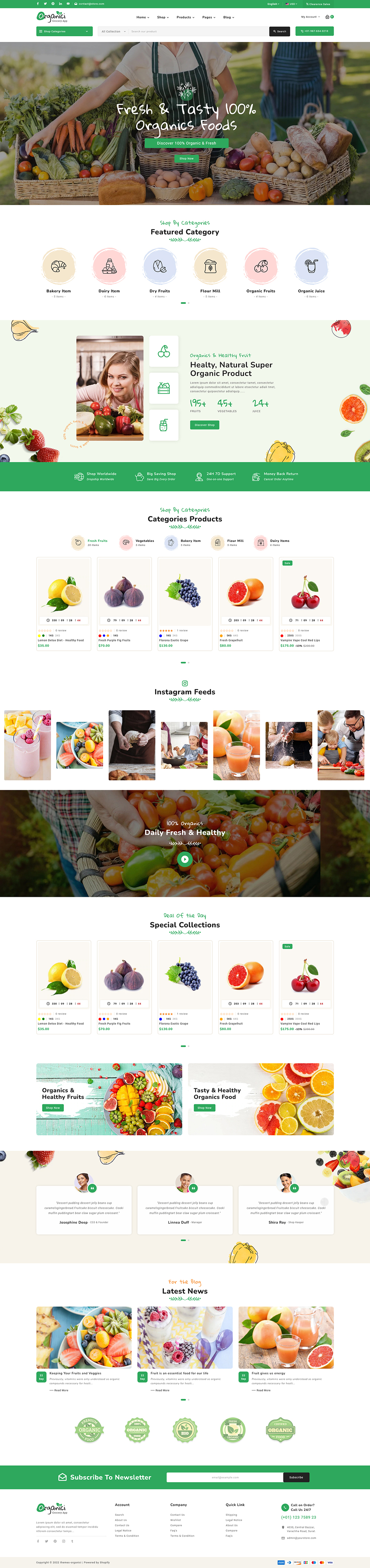 Organici - Fresh Food & Grocery Store - Shopify Multi-Purpose Theme by ...