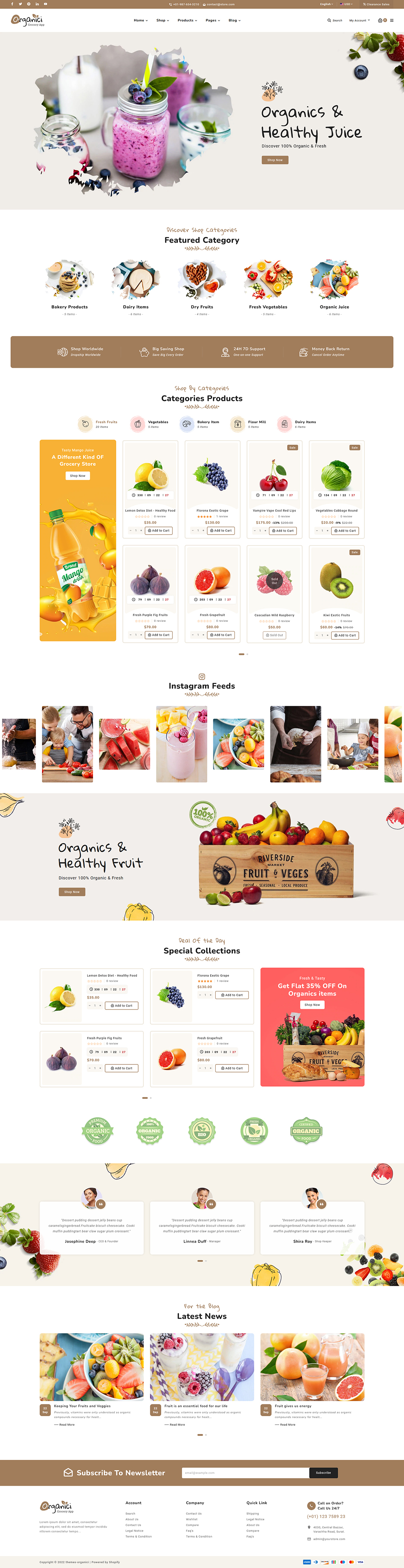 Organici - Fresh Food & Grocery Store - Shopify Multi-Purpose Theme by ...
