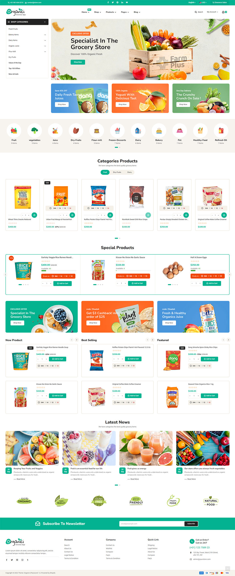 Organici - Fresh Food & Grocery Store - Shopify Multi-Purpose Theme by ...