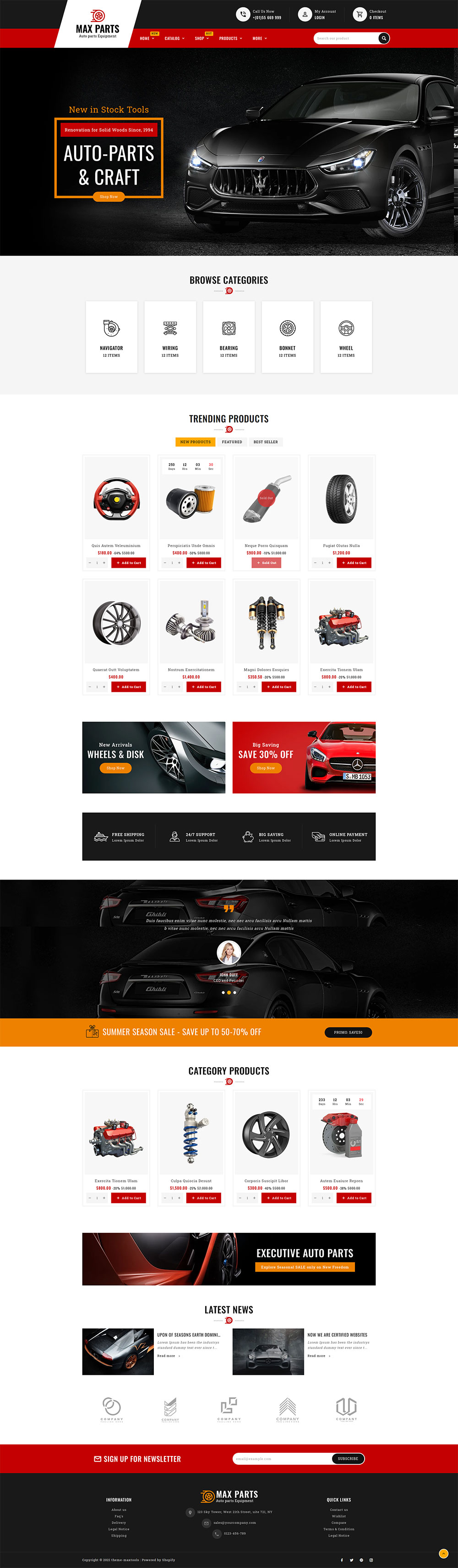 MaxTools - Shopify Theme for Multi-Purpose Tools, Sports & Auto Parts ...