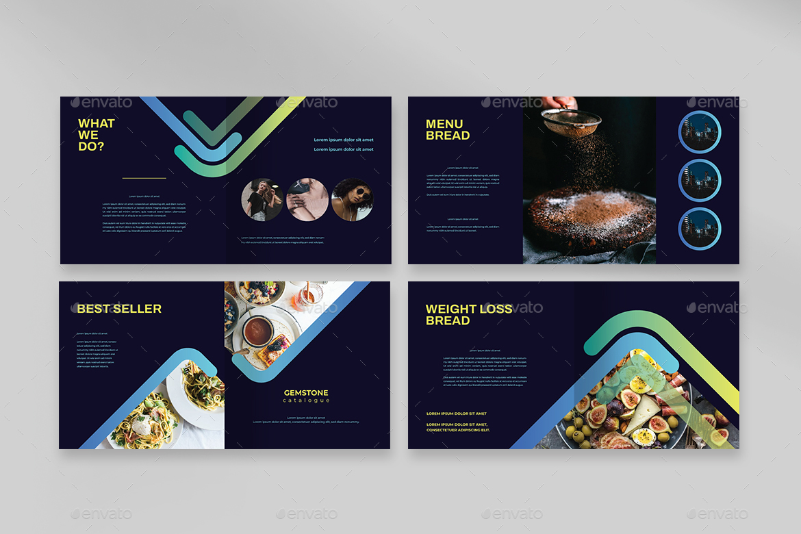 Square Restaurant Menu Brochure, Print Templates | GraphicRiver
