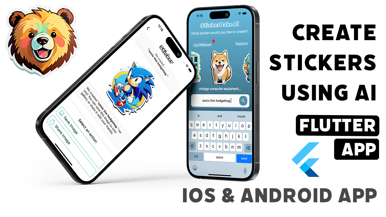 StickerBake AI - Create Stickers using AI | Flutter mobile app by agordn