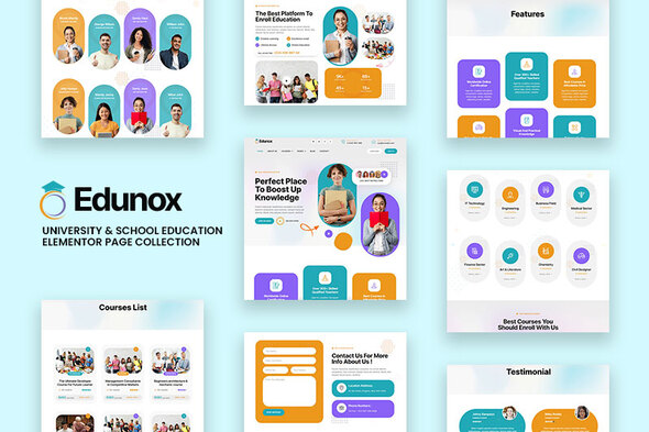 Edunox - University & School Education Elementor Template Kit by EXperthemes