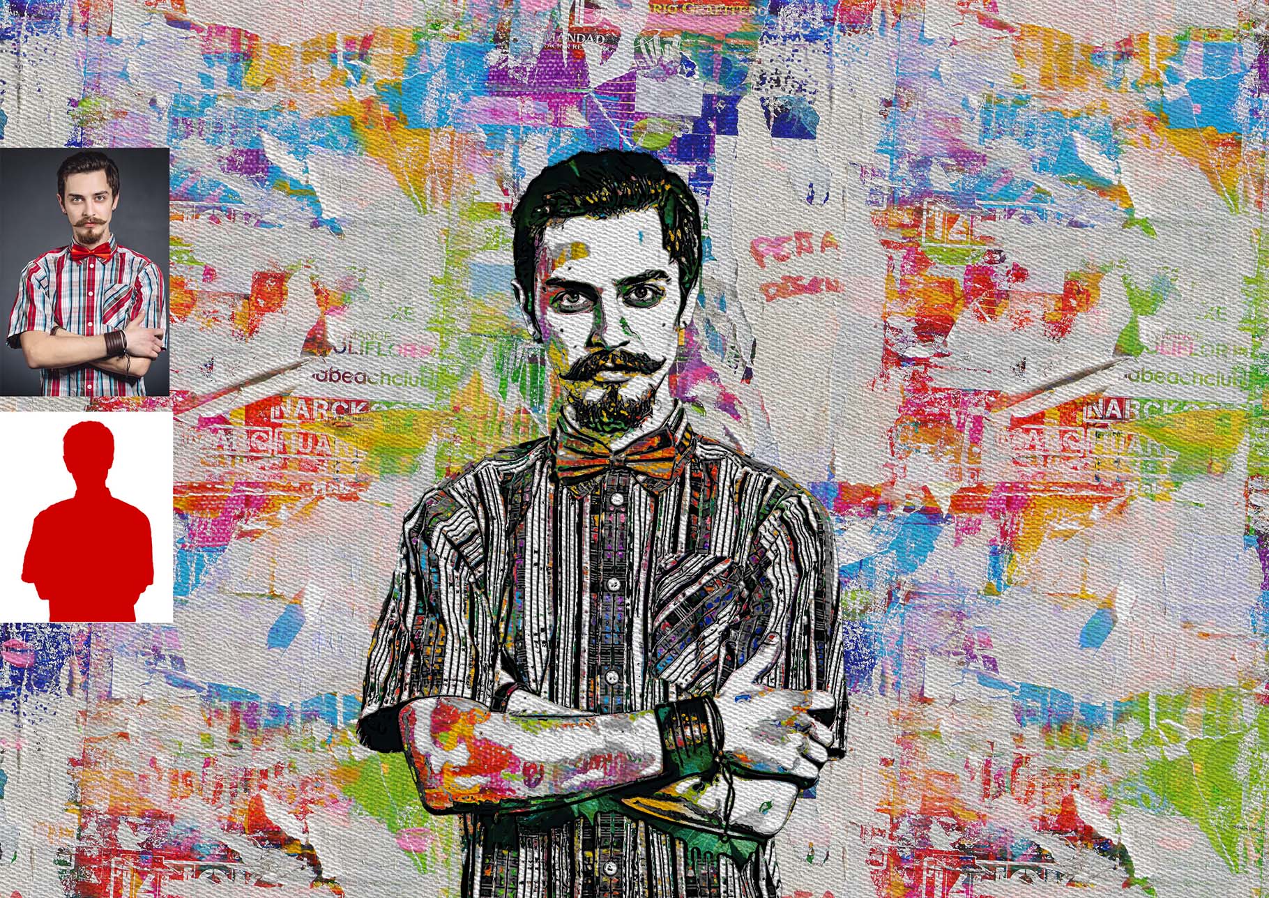 Collage Poster Art Photoshop Action, Add-ons | GraphicRiver