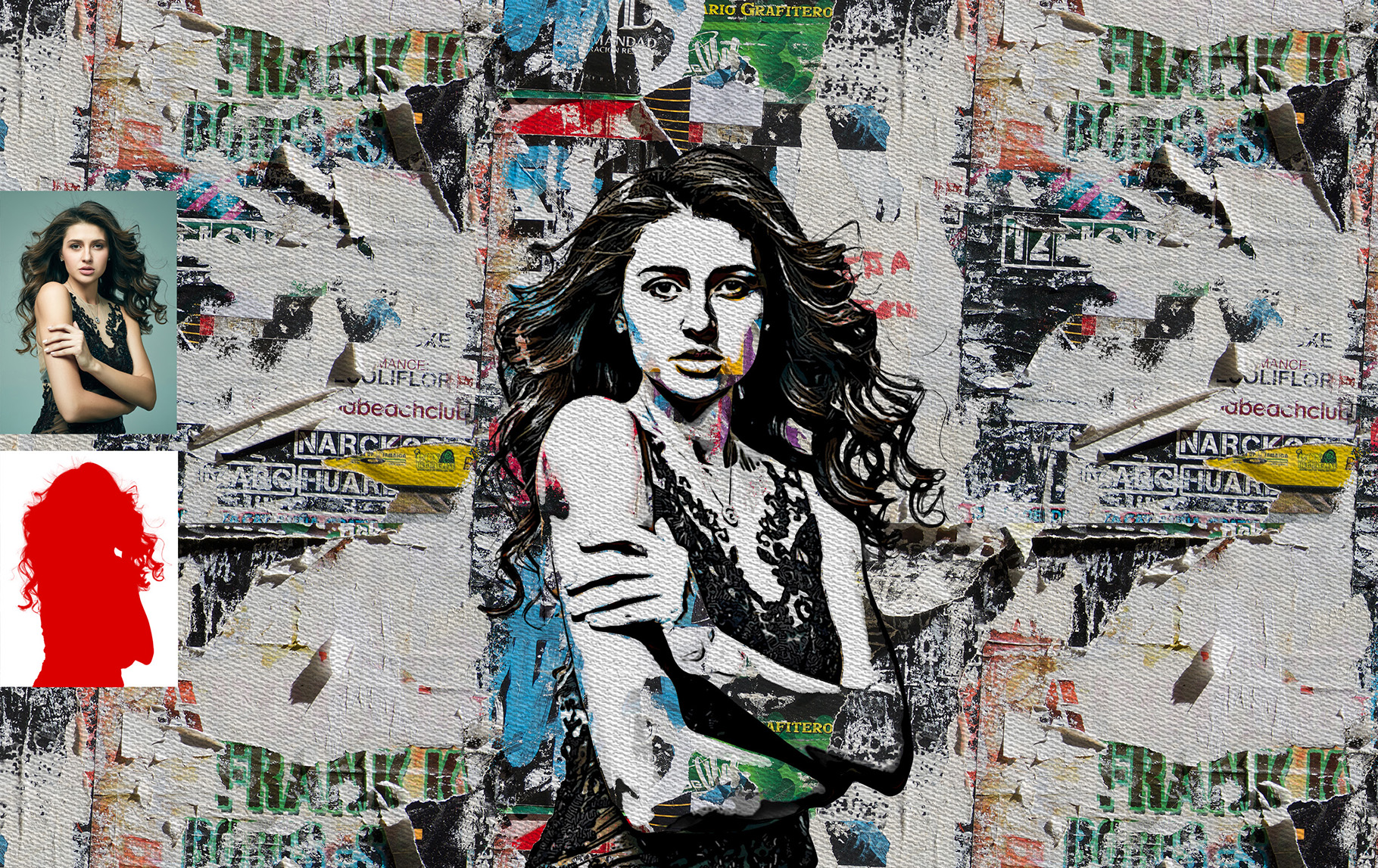 Collage Poster Art Photoshop Action, Add-ons | GraphicRiver