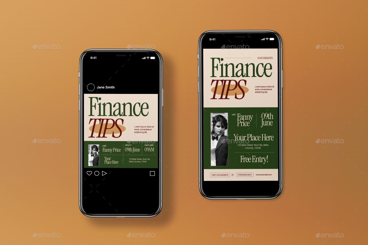 Beige Minimalist Finance Tips Flyer Set, Print Templates | GraphicRiver