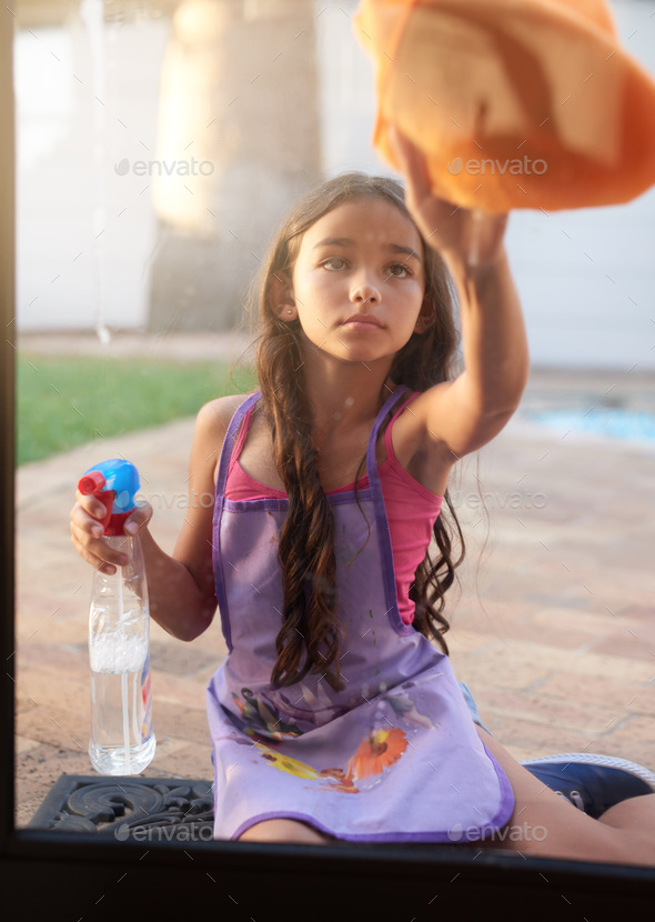 Making sure the windows sparkle Stock Photo by YuriArcursPeopleimages