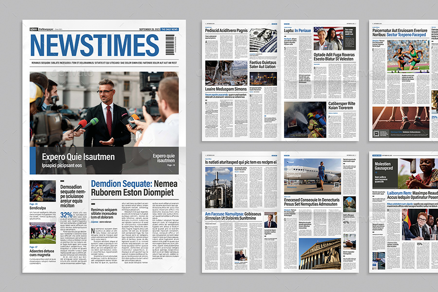 Tabloid Newspaper Template, Print Templates | GraphicRiver
