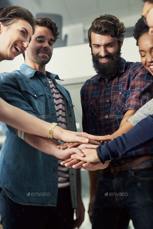 Teamwork allows us to reach the heights of excellence Stock Photo by ...