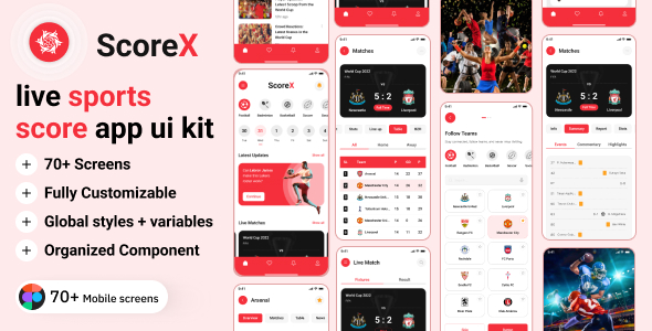 Scorex - Livescore Sport App UI Kit Templates by pixelaxis | ThemeForest