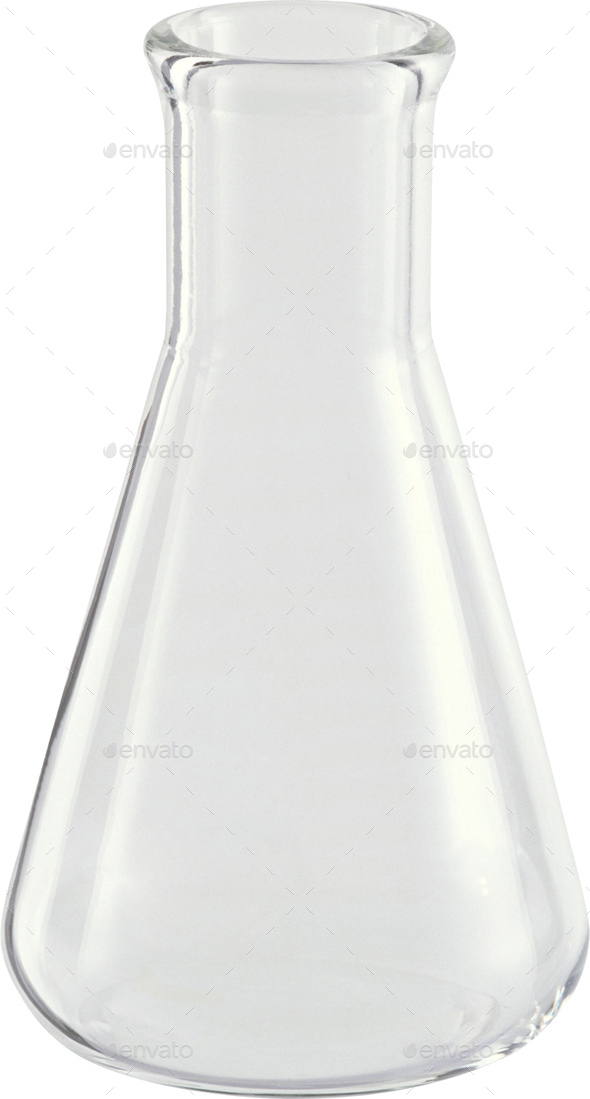 Empty laboratory flask on white background Stock Photo by ozaiachin