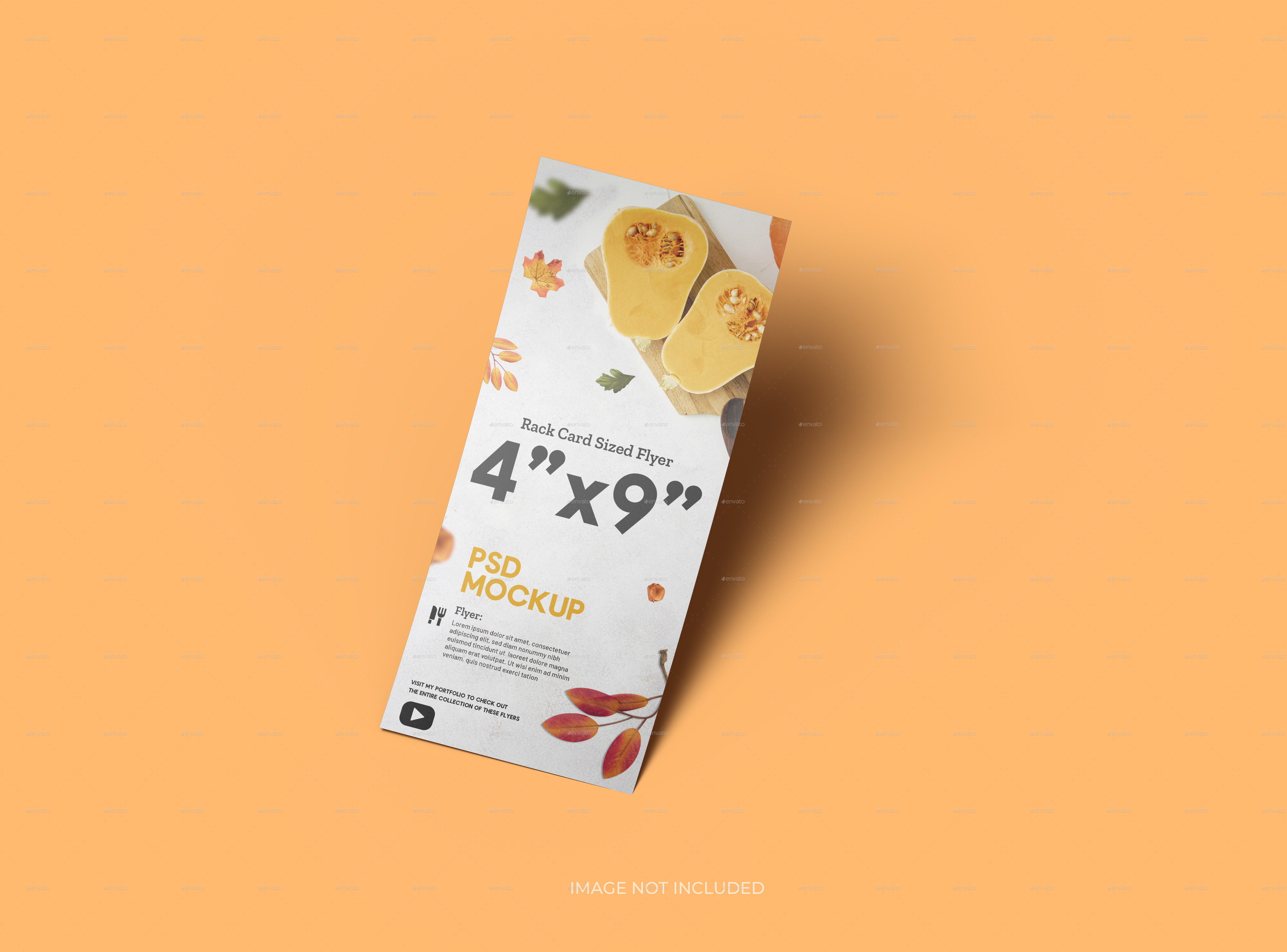 9x4 inc Rack Card Sized Flyers. Fully Customizable PSD Mockups, Graphics