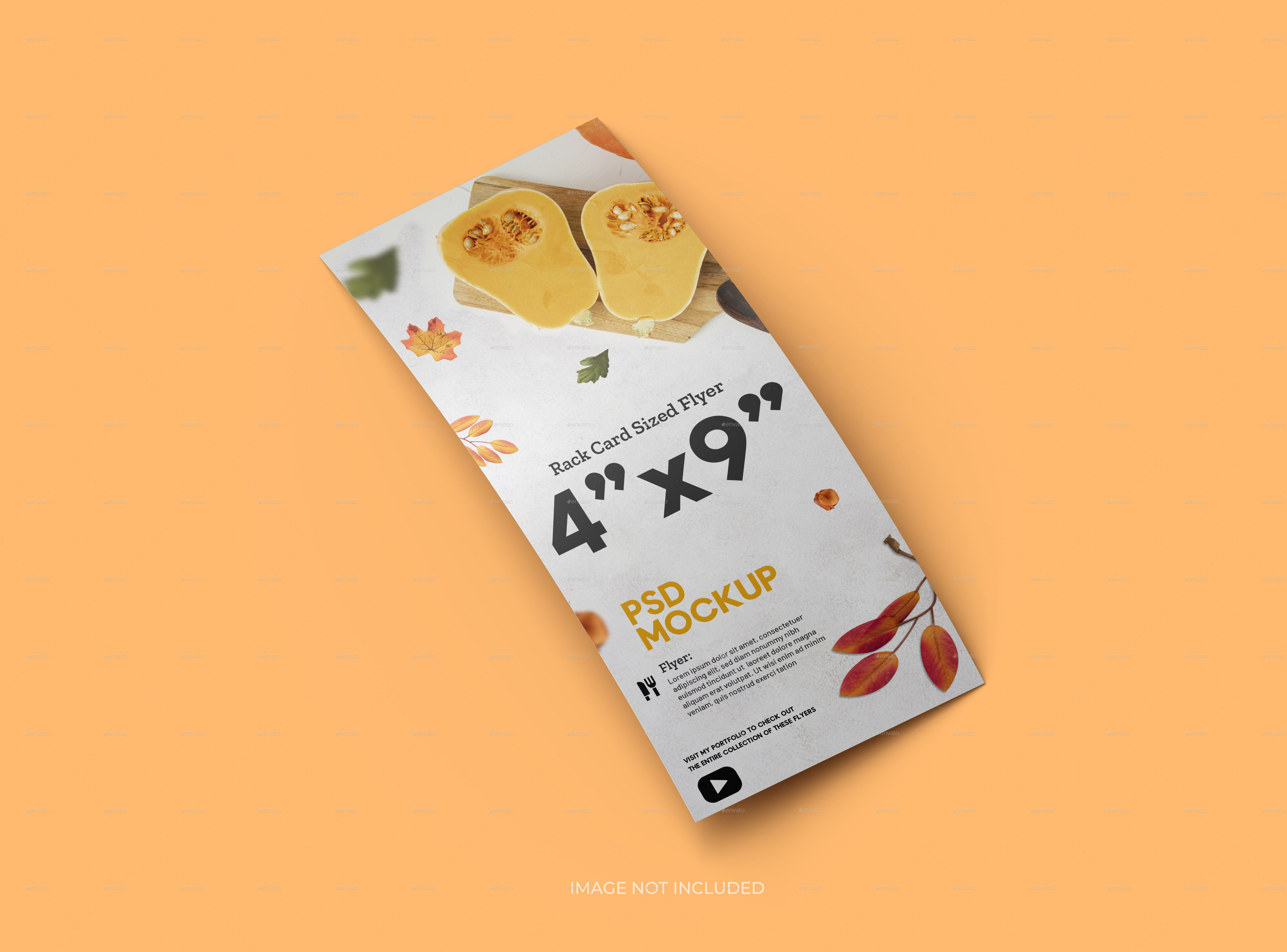 9x4 inc Rack Card Sized Flyers. Fully Customizable PSD Mockups, Graphics