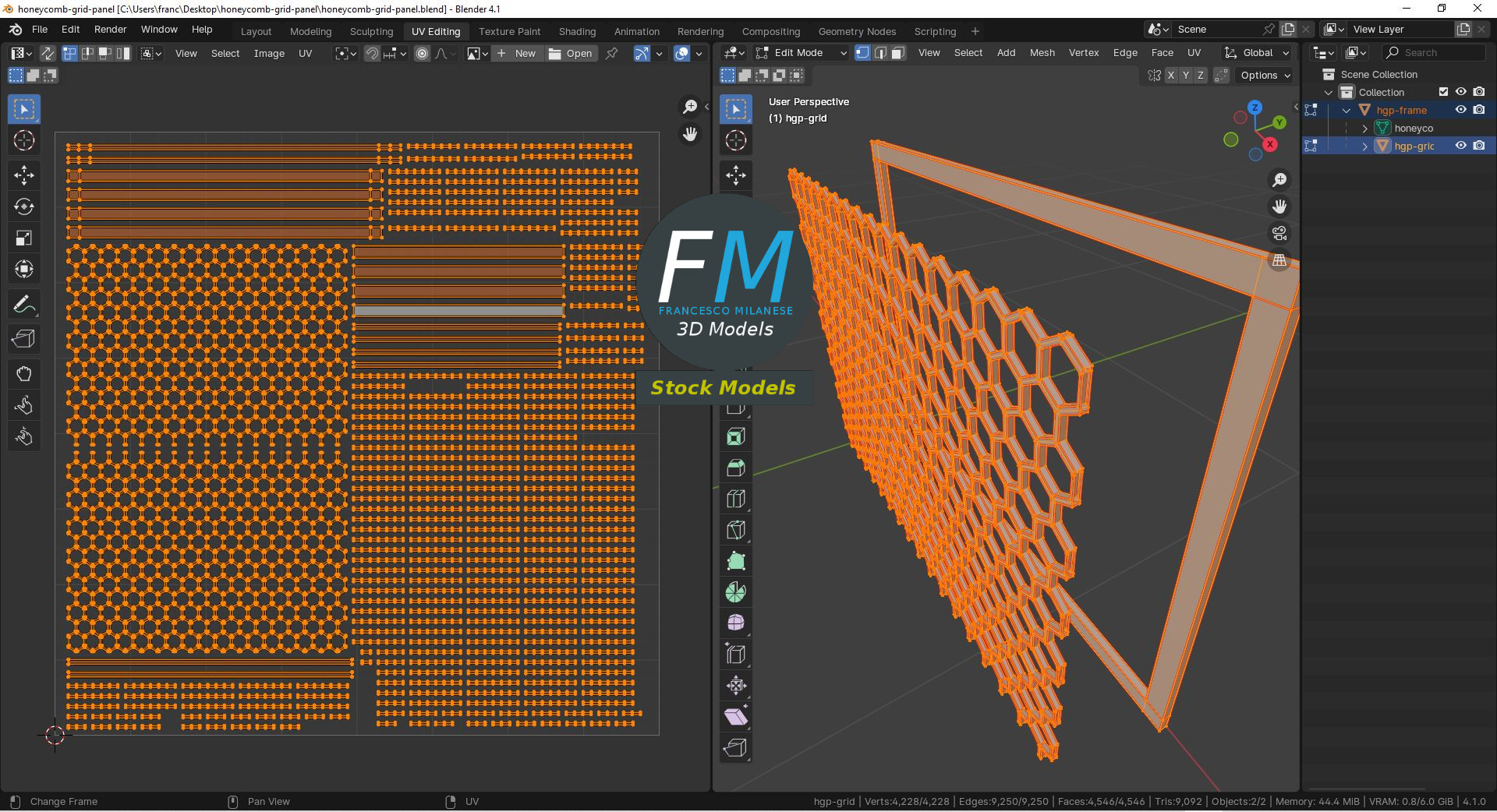 Honeycomb grid panel by FrancescoMilanese85 | 3DOcean