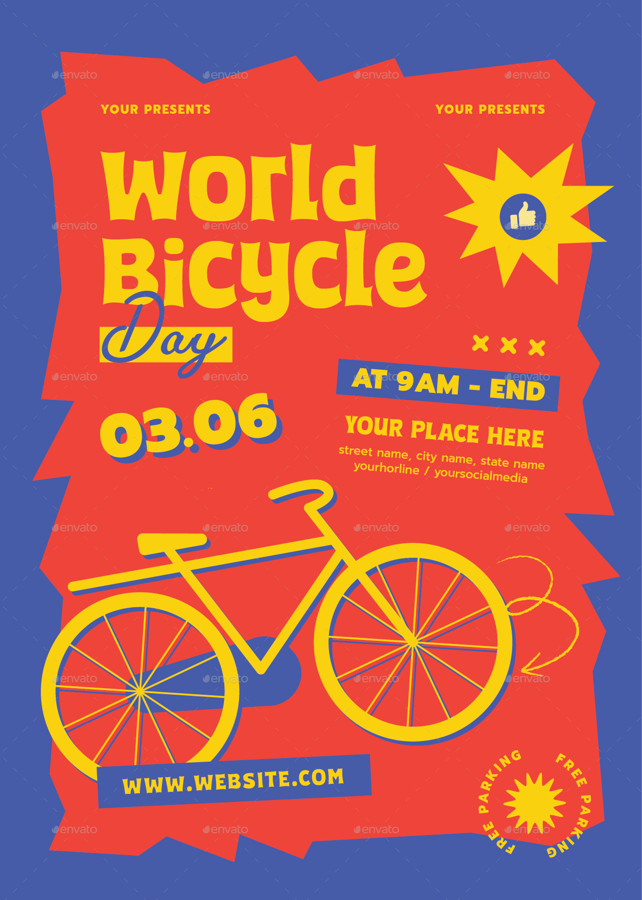 World Bicycle Day Flyer, Print Templates | GraphicRiver