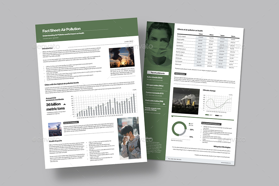 Simple Fact Sheet Template, Print Templates | GraphicRiver