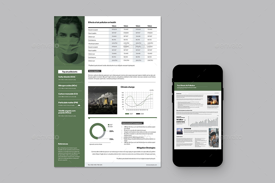 Simple Fact Sheet Template, Print Templates | GraphicRiver