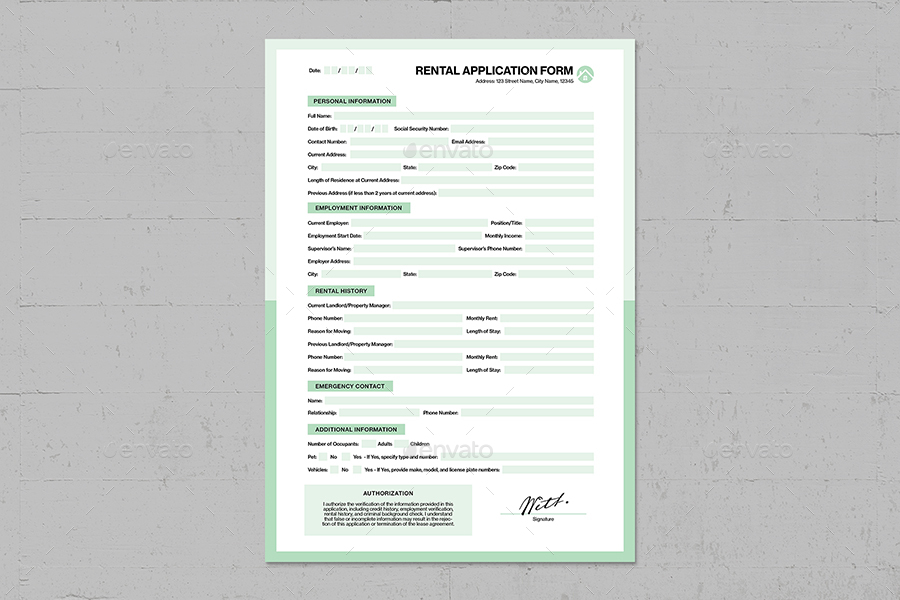 Application Form Template, Print Templates | GraphicRiver