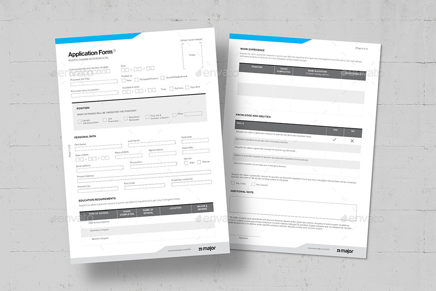Application Form Template, Print Templates | GraphicRiver