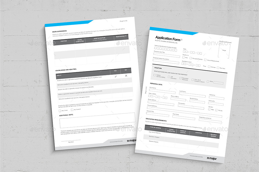 Application Form Template, Print Templates | GraphicRiver