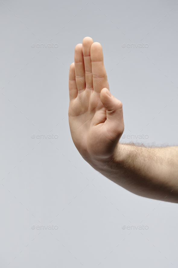 Male Hand Showing Stop Gesture Stock Photo by AnnaStills | PhotoDune