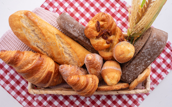 Bakery - various kinds of breadstuff. Rye bread, wholemeal, baguette ...