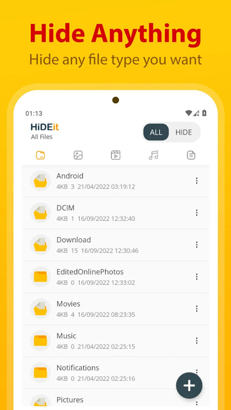 HIDEit - File Manager - Hide Any Files - Hide Photo Video - Android Source with AdMob Ads by ...