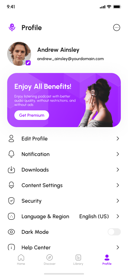 Podify - Podcast & Audiobook React Native Expo App Ui Kit by lalaWeb