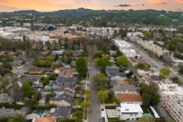 the city of los angeles from an aerial point of view Stock Photo by ...