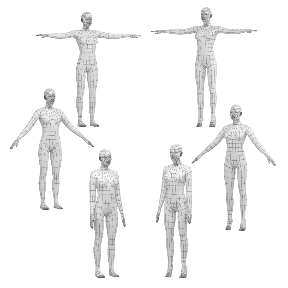 Natural Female In 6 Modeling Poses COLLECTION by valeriik | 3DOcean