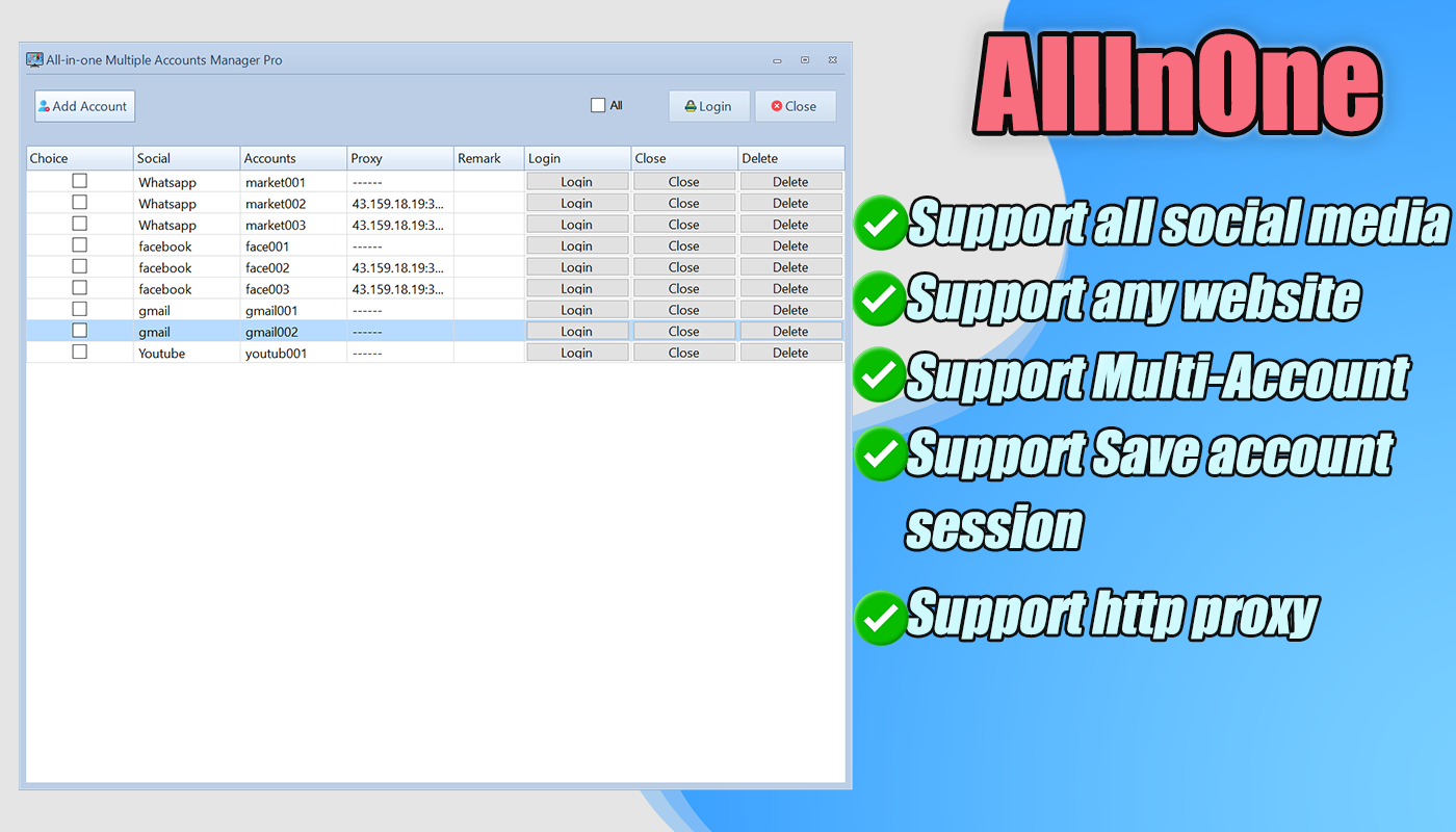 All-in-one Multiple Accounts Manager Pro by GalaxyXStudio | CodeCanyon