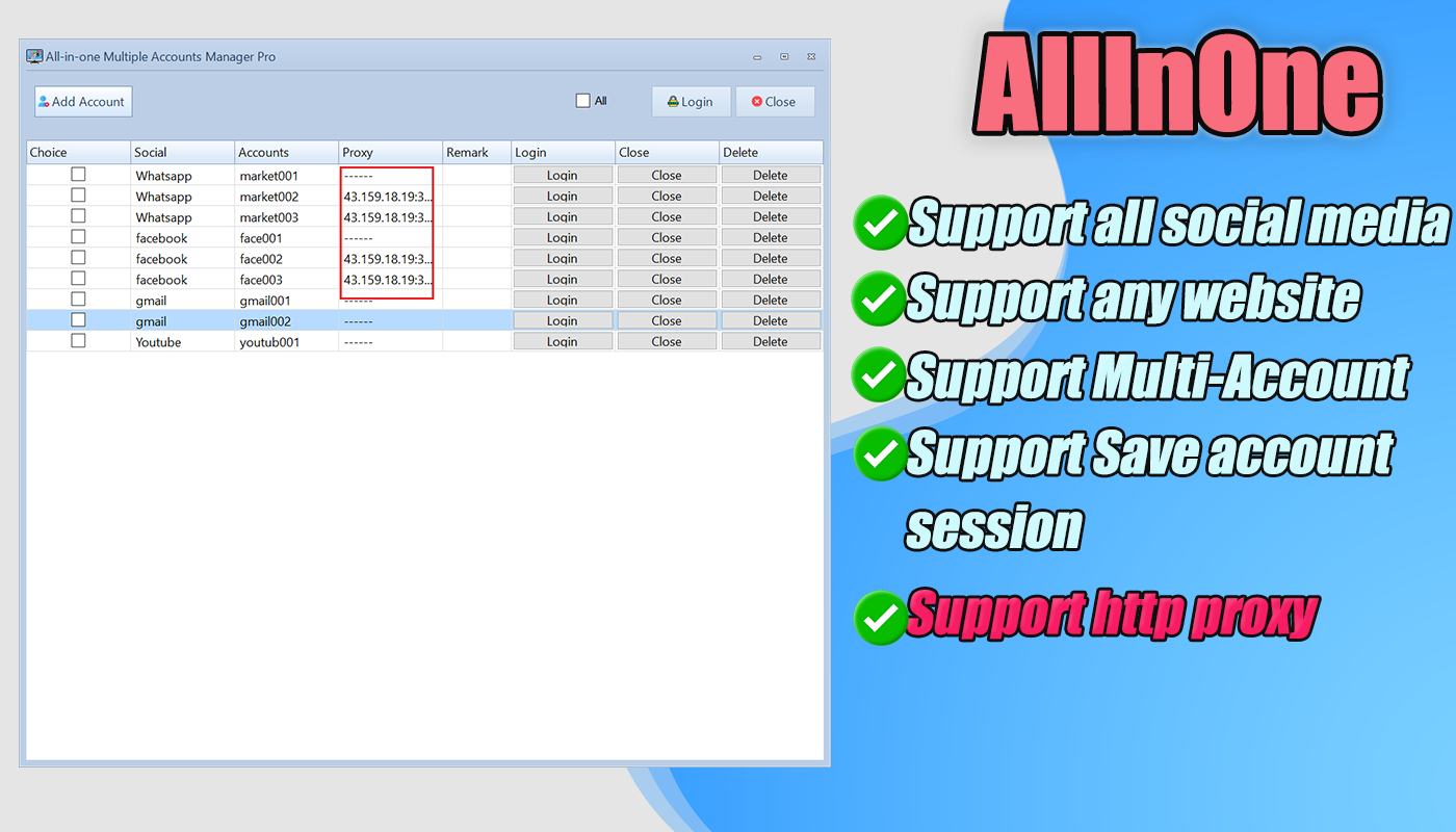All-in-one Multiple Accounts Manager Pro by GalaxyXStudio | CodeCanyon